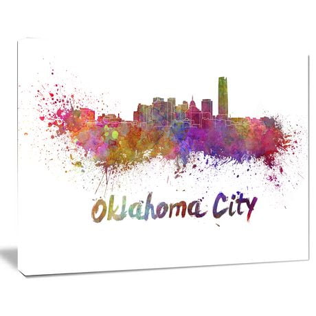Click here for Design Art Oklahoma Skyline Canvas Print Purple 32... prices