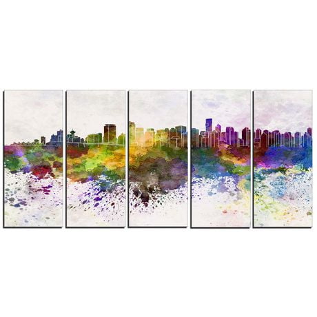 Click here for Design Art Vancouver Skyline Canvas Print Purple 6... prices