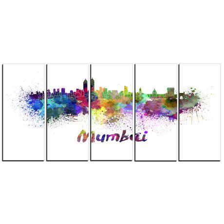 Click here for Design Art Mumbai Skyline Canvas Print Purple 60In... prices