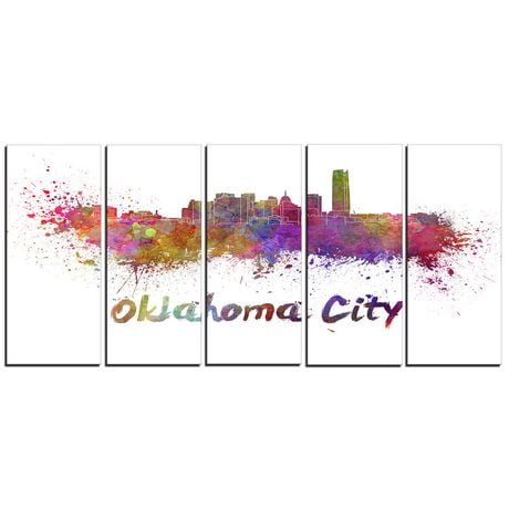 Click here for Design Art Oklahoma Skyline Canvas Print Purple 60... prices
