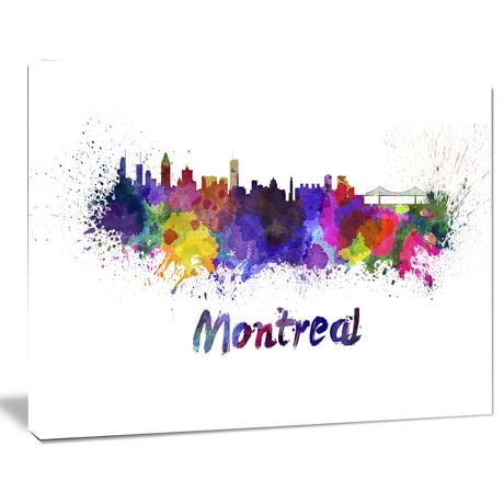 Click here for Design Art Montreal Skyline Canvas Print Purple 32... prices