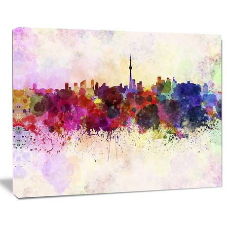 Click here for Design Art Toronto Skyline Canvas Print Purple 32I... prices