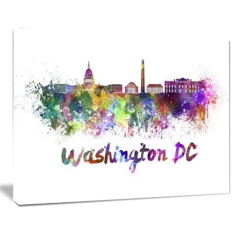 Click here for Design Art Washington Dc Skyline Canvas Print Purp... prices