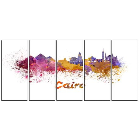 Click here for Design Art Cairo Skyline Canvas Print Purple 60In... prices