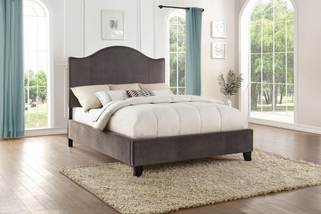 Click here for Topline Home Furnishings Grey Camelback Queen Bed... prices
