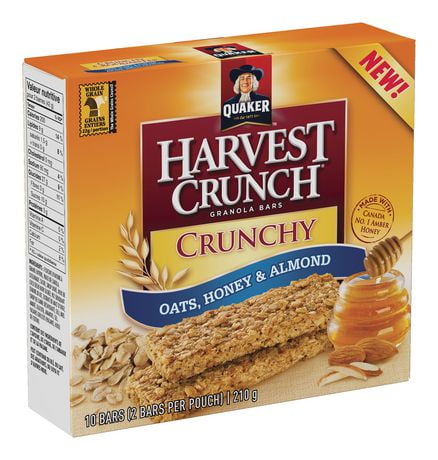 Quaker Harvest Crunch Crunchy Oats, Honey & Almond - Walmart.ca