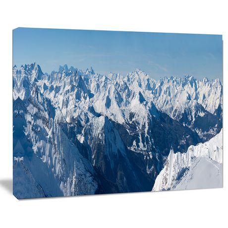 Click here for Design Art French Alps Panorama Canvas Print Blue... prices