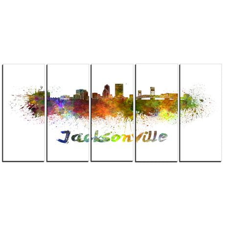 Click here for Design Art Jacksonville Skyline Canvas Print Green... prices