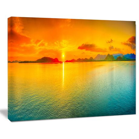 Click here for Design Art Sunset Over Sea Panorama Canvas Print O... prices