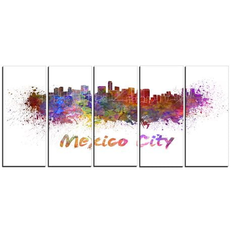 Click here for Design Art Mexico City Skyline Canvas Print Green... prices