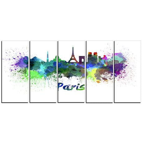 Click here for Design Art Paris Skyline Canvas Print Purple 60In... prices