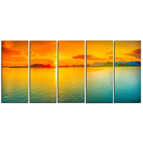 Click here for Design Art Sunset Over Sea Panorama Canvas Print O... prices