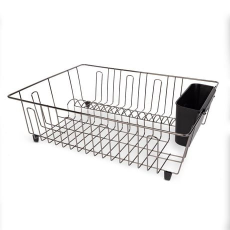 Mainstays Small Dish Drainer Rack - Chrome/Black, Large Dishrack Black ...