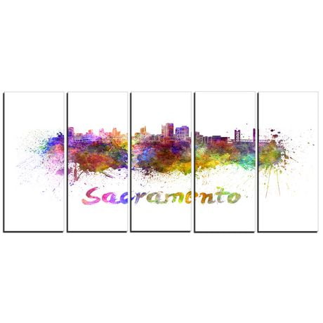 Click here for Design Art Sacramento Skyline Canvas Print Purple... prices
