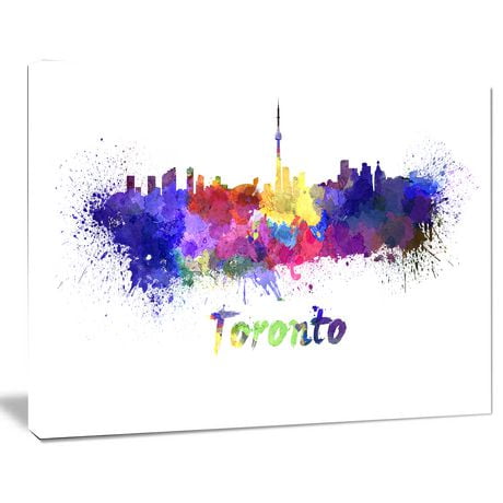 Click here for Design Art Toronto Skyline Canvas Print Purple 32I... prices