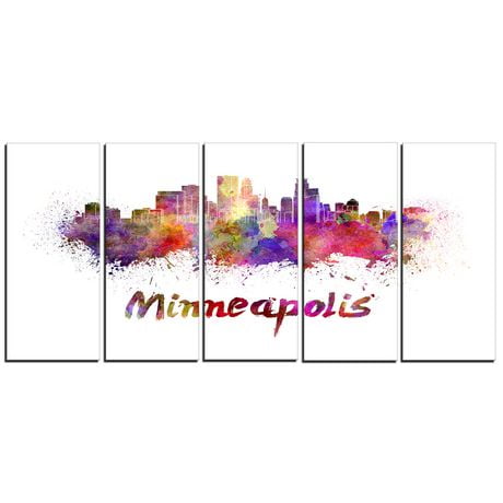 Click here for Design Art Minneapolis Skyline Canvas Print Pink 6... prices