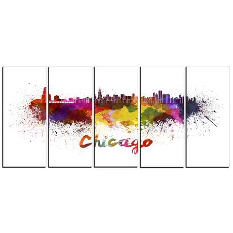 Click here for Design Art Chicago Skyline Canvas Print Yellow 60I... prices