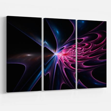Click here for Design Art Blue Fractal Light In Dark Canvas Print... prices