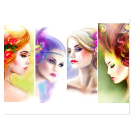 Click here for Design Art Colorful Women Face Collage Canvas Prin... prices