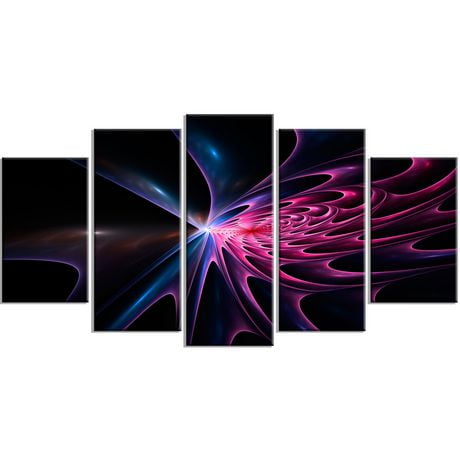 Click here for Design Art Blue Fractal Light In Dark Canvas Print... prices