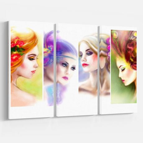 Click here for Design Art Colorful Women Face Collage Canvas Prin... prices