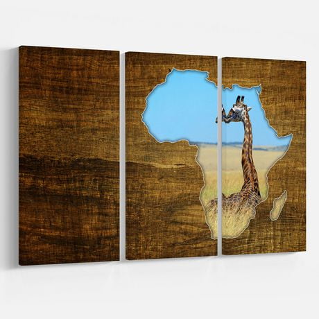 Click here for Design Art Africa Wildlife Map Design Canvas Print... prices