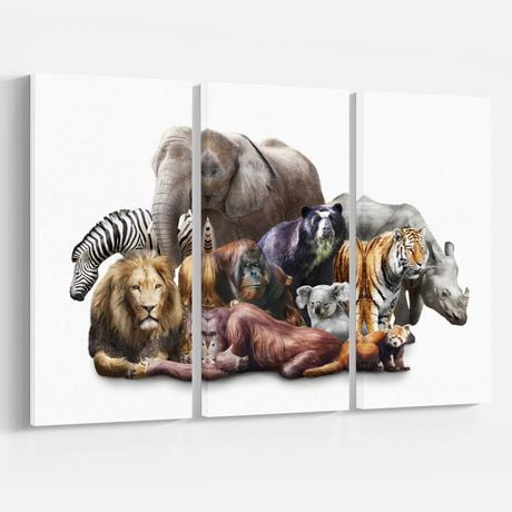 Click here for Design Art Animals On White Background Canvas Prin... prices