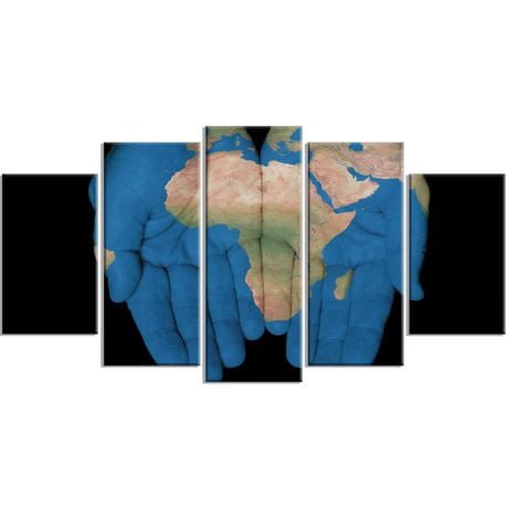 Click here for Design Art African Map In Our Hands Canvas Print B... prices