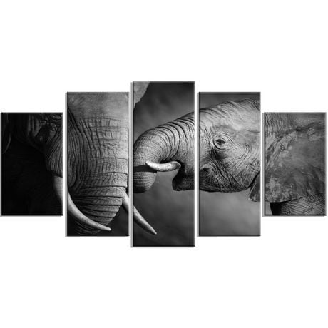 Click here for Design Art Elephants Showing Affection Canvas Prin... prices