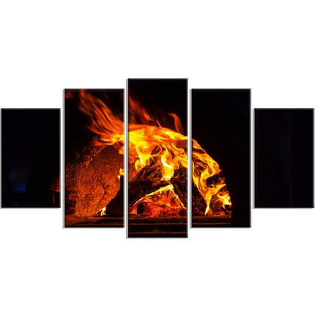 Click here for Design Art Wood Stove With Fire And Blaze Canvas P... prices