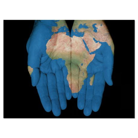 Click here for Design Art African Map In Our Hands Canvas Print B... prices