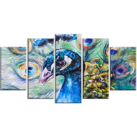 Click here for Design Art Beautiful Peacock Watercolor Canvas Pri... prices