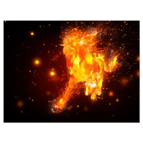 Click here for Design Art Running Fire Horse Canvas Print Gold 32... prices