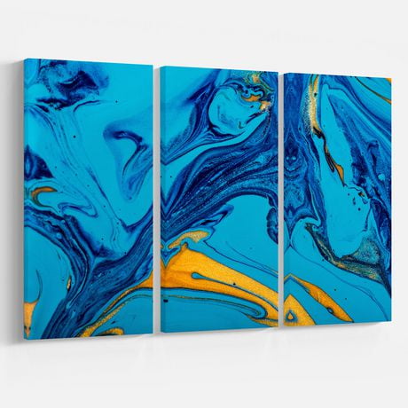Click here for Design Art Soft Blue Acrylic Paint Canvas Print Bl... prices