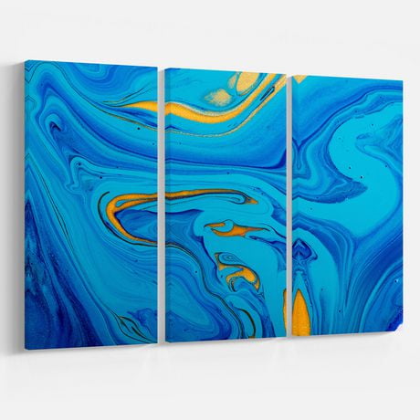 Click here for Design Art Light Blue Acrylic Paint Canvas Print B... prices