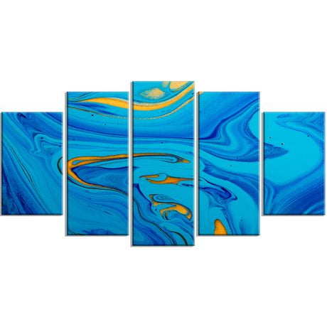 Click here for Design Art Light Blue Acrylic Paint Canvas Print B... prices