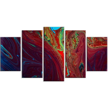 Click here for Design Art Dark Red Acrylic Paint Canvas Print Red... prices
