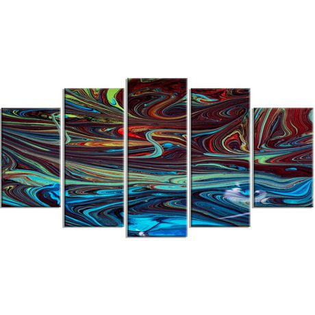 Click here for Design Art Red Blue Acrylic Paint Canvas Print Blu... prices