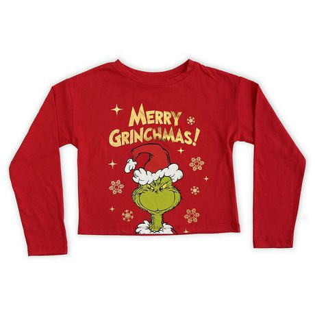 The Grinch Girls long sleeve crop top - Walmart.ca