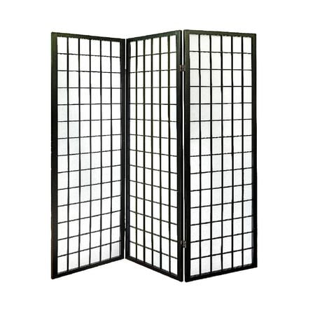 3 Panel Wood Framed Paper Screen (Black) - Walmart.ca