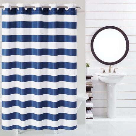 Click here for Hookless Brand 3-In-1 Cabana Stripe Shower Curtain... prices