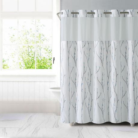 Click here for Hookless Brand 3-In-1 Cherry Bloom Shower Curtain... prices