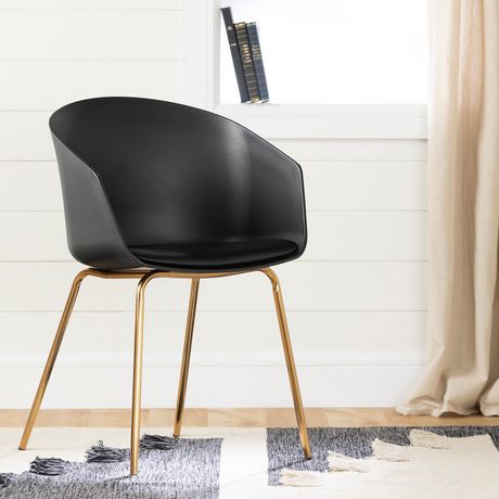 Click here for South Shore Flam Chair With Metal Gold Legs Black... prices