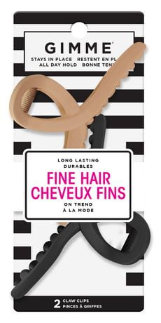 GIMME Fine Hair Loop Clips Black/Blonde 2CT, Secure hold all day long ...
