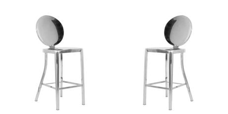 Click here for Heavenly Collection Silver Armless Metal Bar Stool... prices