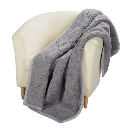 hometrends Quilted Sherpa Throw - Walmart.ca