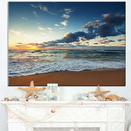 Click here for Design Art Sunrise And Glowing Waves In Ocean Seas... prices