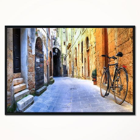 Click here for Design Art Pictorial Street Of Old Italy Framed Ca... prices