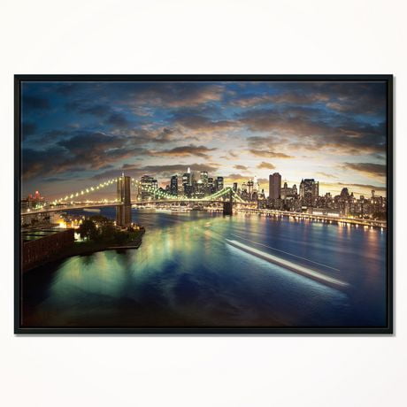 Click here for Design Art New York Under Cloudy Skies Framed Canv... prices