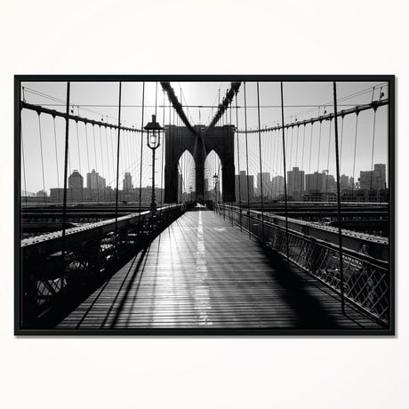 Click here for Design Art Dark Brooklyn Bridge Framed Canvas Art... prices